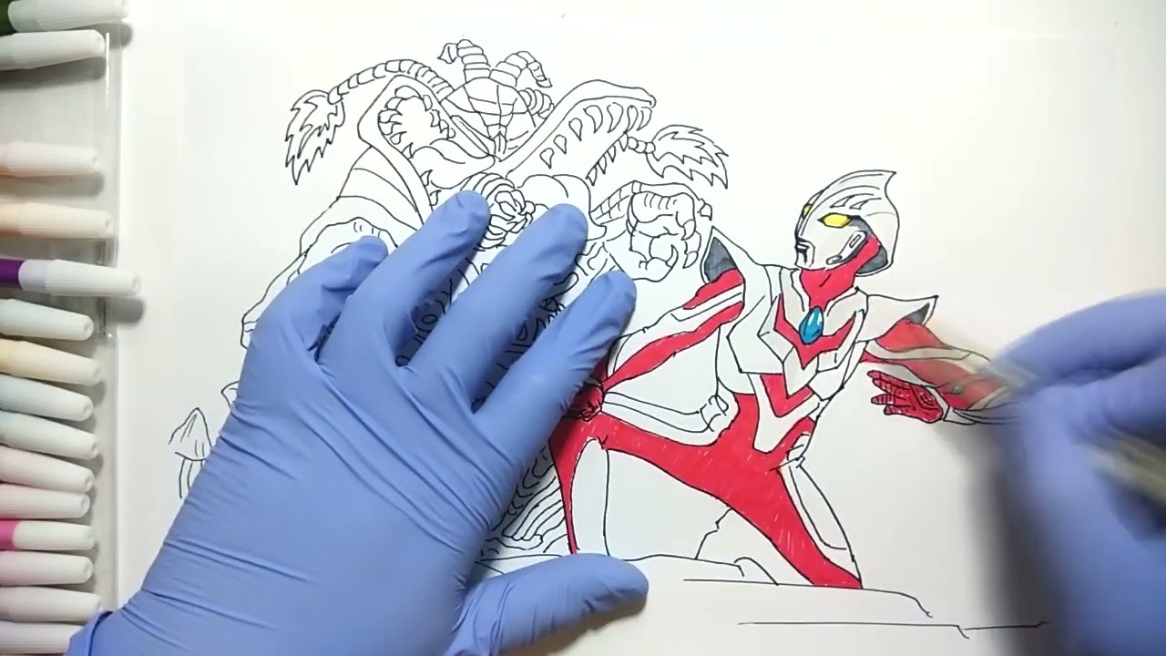 menggambar ultraman nexus vs monster/draw ultraman nexus vs monster ...