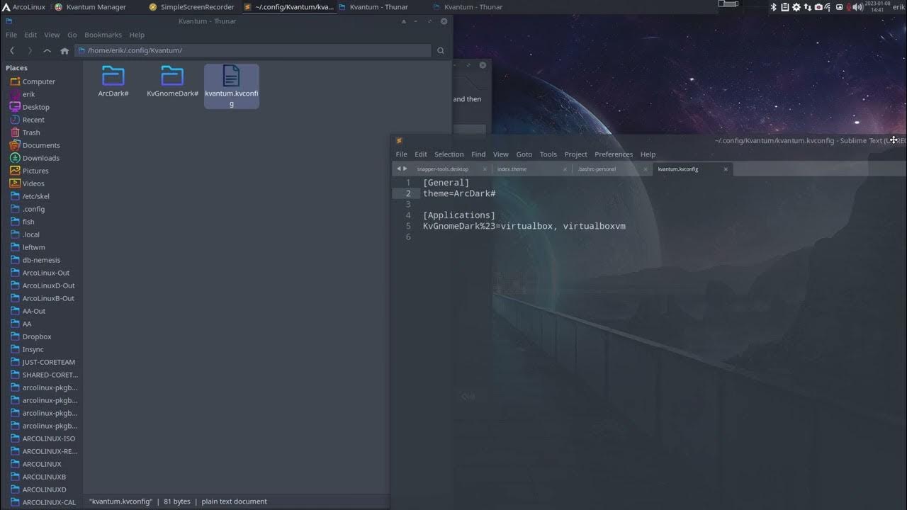 ArcoLinux : 3241 Kvantum manager - virtualbox not transparent - kvantum manager not transparent ...