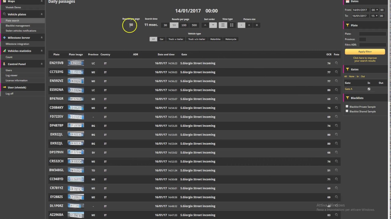 Traffic Scanner OCR with Vivotek IP816A-LPC camera - YouTube