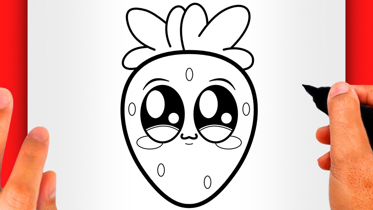 HOW TO DRAW A STRAWBERRY (EASY) - Cute Strawberry Drawing (EASY) - YouTube