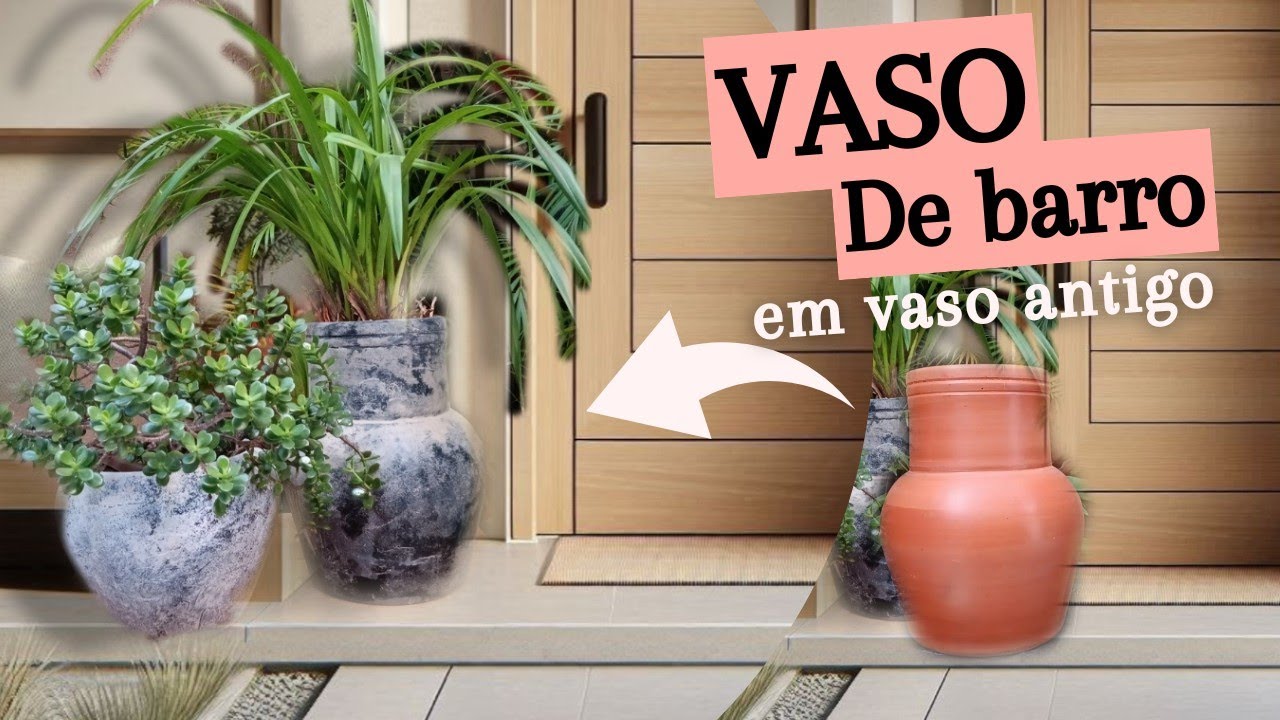 DIY/ COMO FAZER VASO ANTIGO/ O QUE FAZER COM VASO QUEBRADO/ VASO DE ...