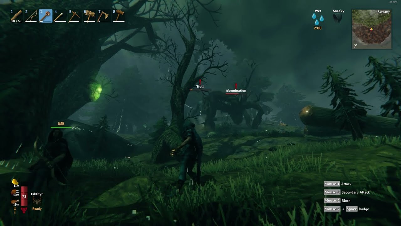 Valheim Troll vs Abomination Tree Fight - YouTube