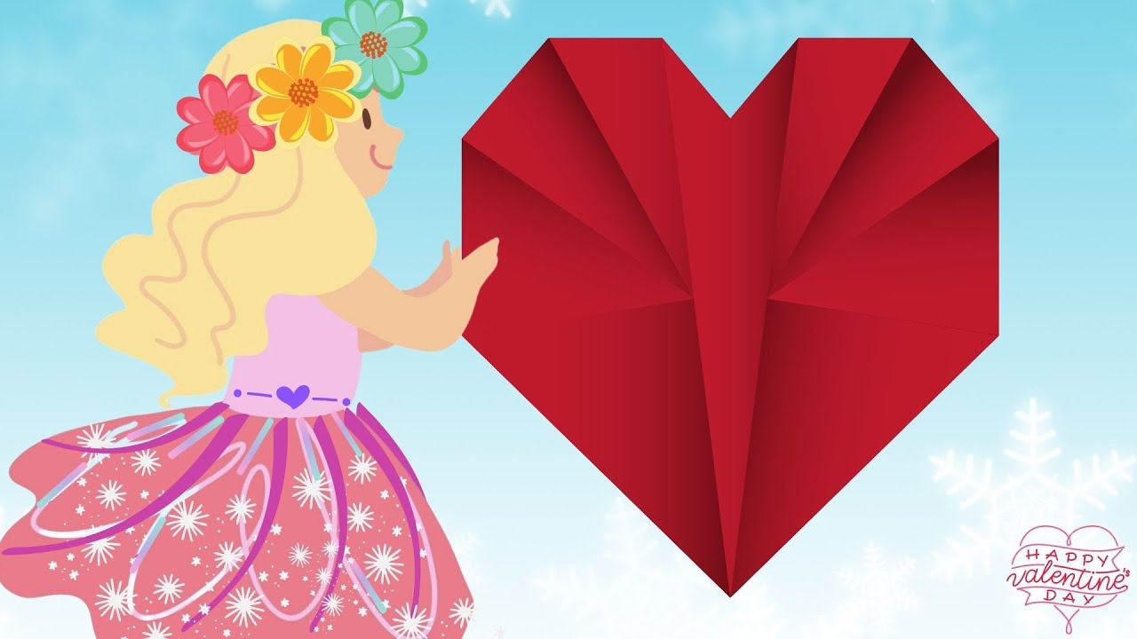 How To Make A Paper Heart Folding Origami Heart Tutorial - YouTube