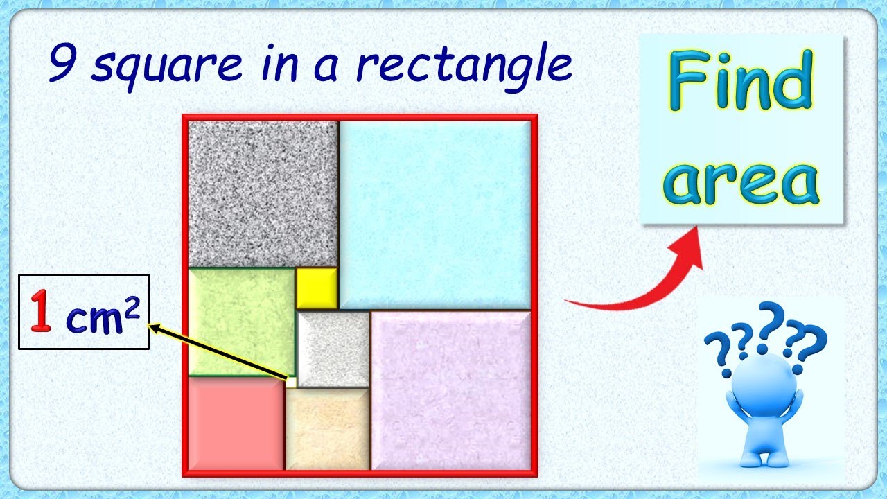 9 squares in a rectangle. Find the area of rectangle. #maths #360A #geometry - YouTube