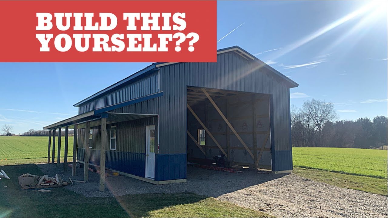 Build this POLE BARN by Yourself?? (24x48) - YouTube