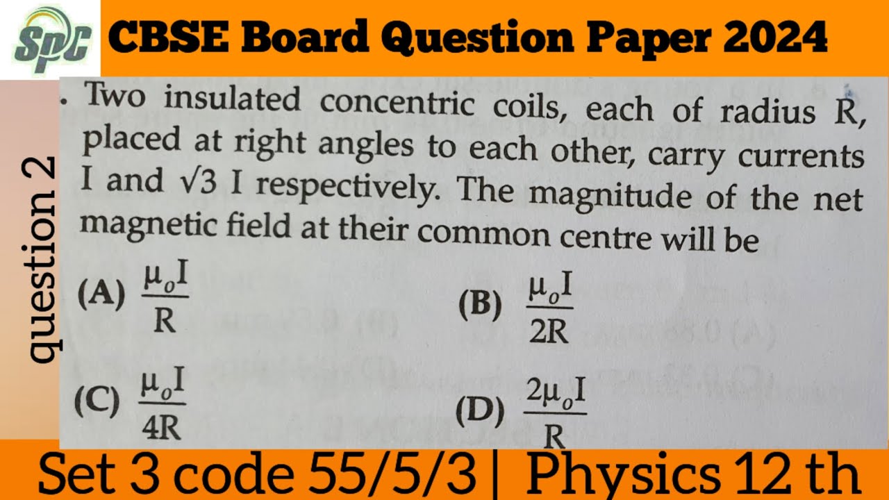 Q2 Two insulated concentric coils, each of radius R, placed at right ...