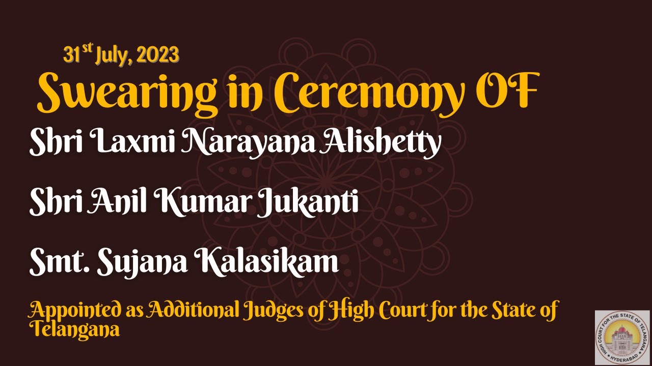 Swearing in ceremony of 3 newly appointed Hon'ble Additional Judges of ...