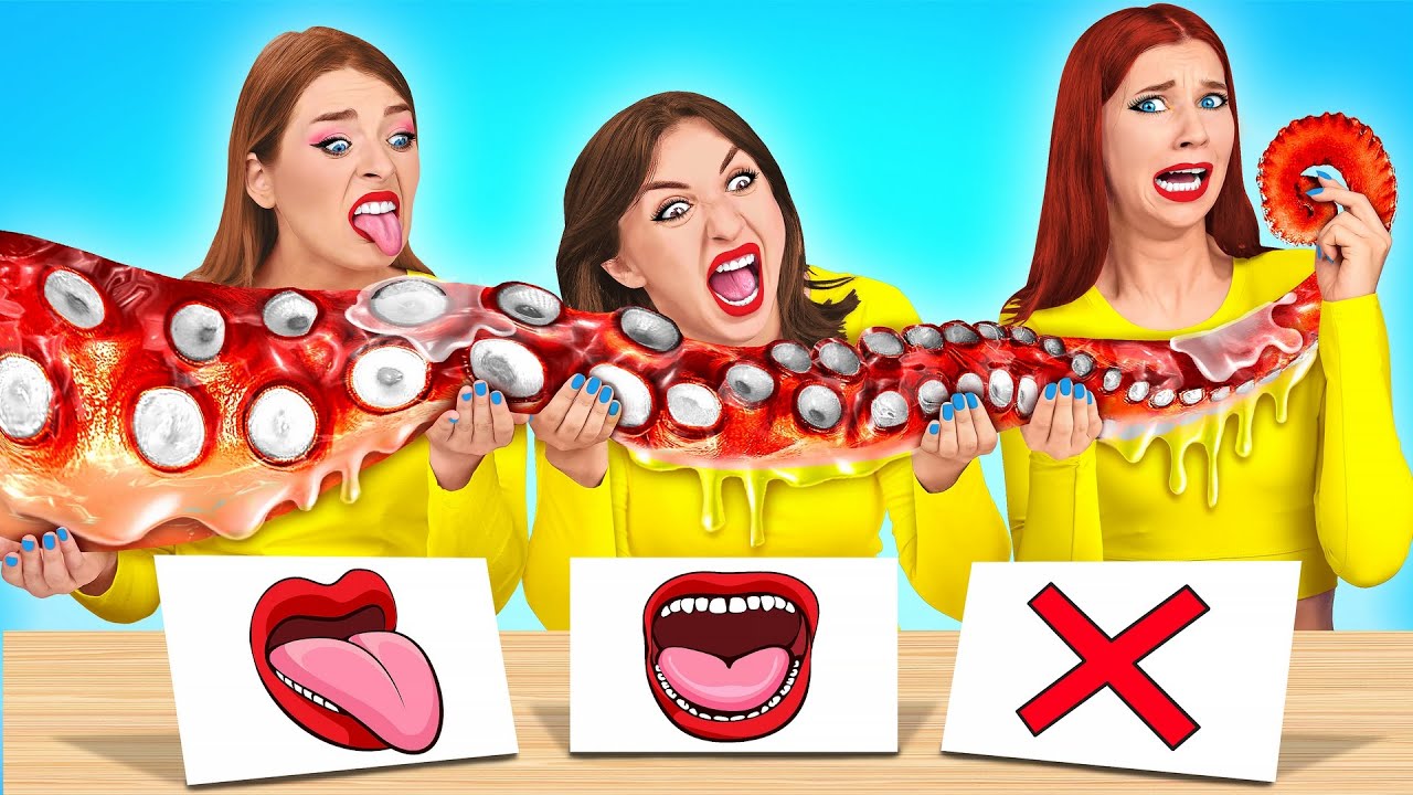 काटने, चाटना, या कुछ भी नहीं चुनौती #5 Multi DO Food Challenge - YouTube