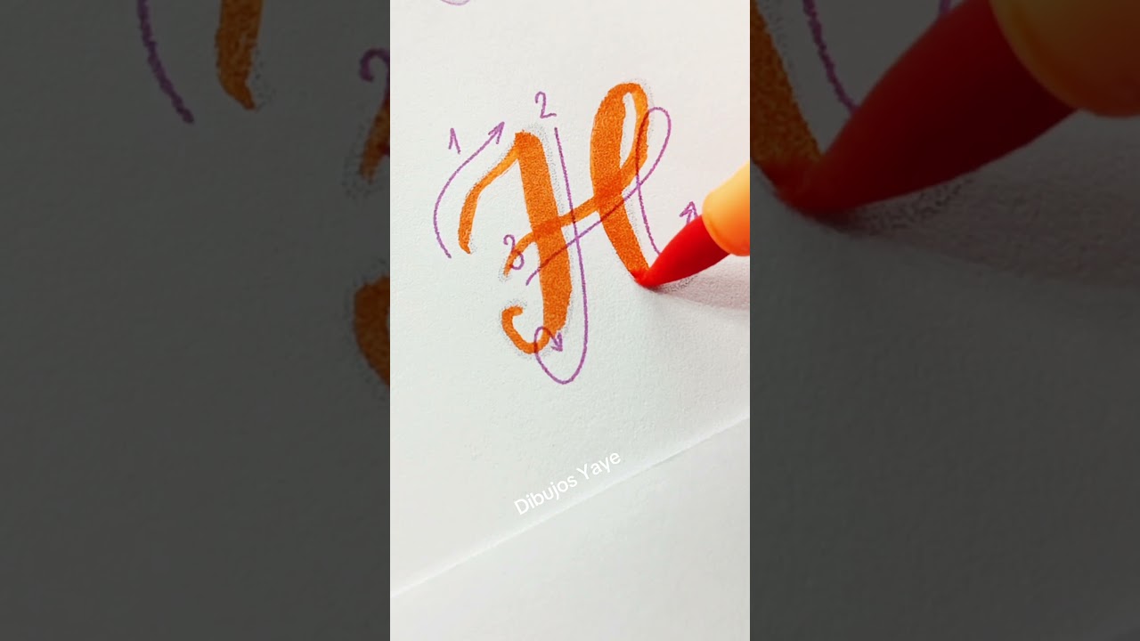HOW TO MAKE THE LETTER 'H'🧡 #lettering #art #drawing @DibujosYaye29