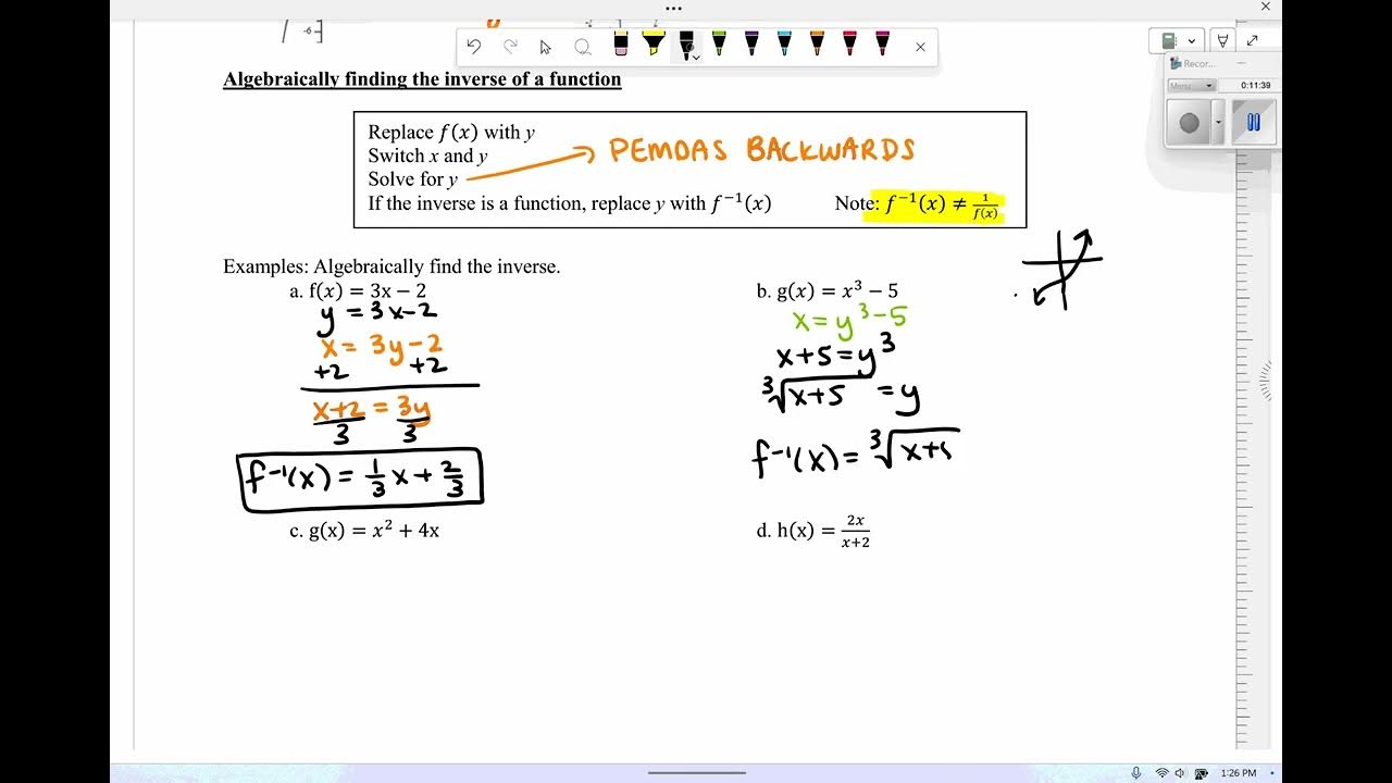 Functions & Inverses - YouTube