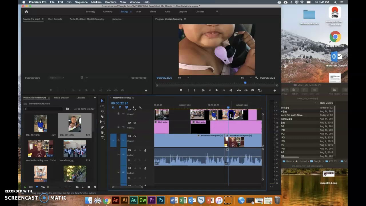 MeetMeMinute in Premiere AVP editing A/B roll - YouTube
