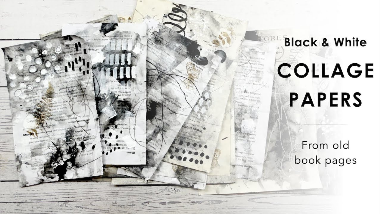 Black and White Inky Papers - From Old Book Pages - YouTube