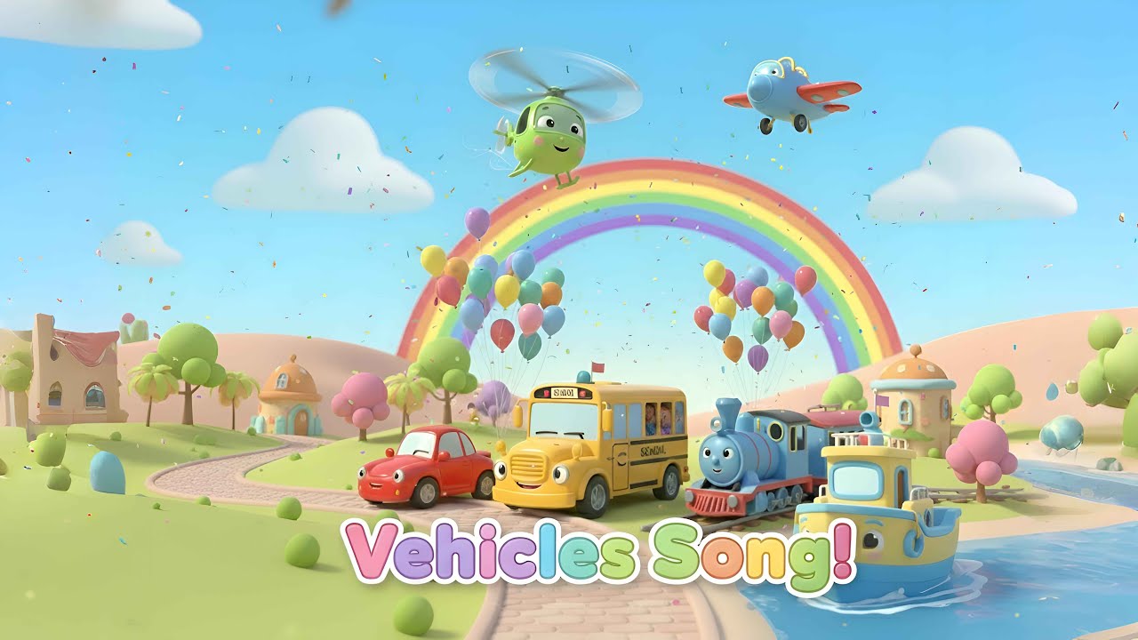 Vehicles Song for Kids 🚗🚂 ️ |Learn Vehicle Names & Sounds | Educational ...