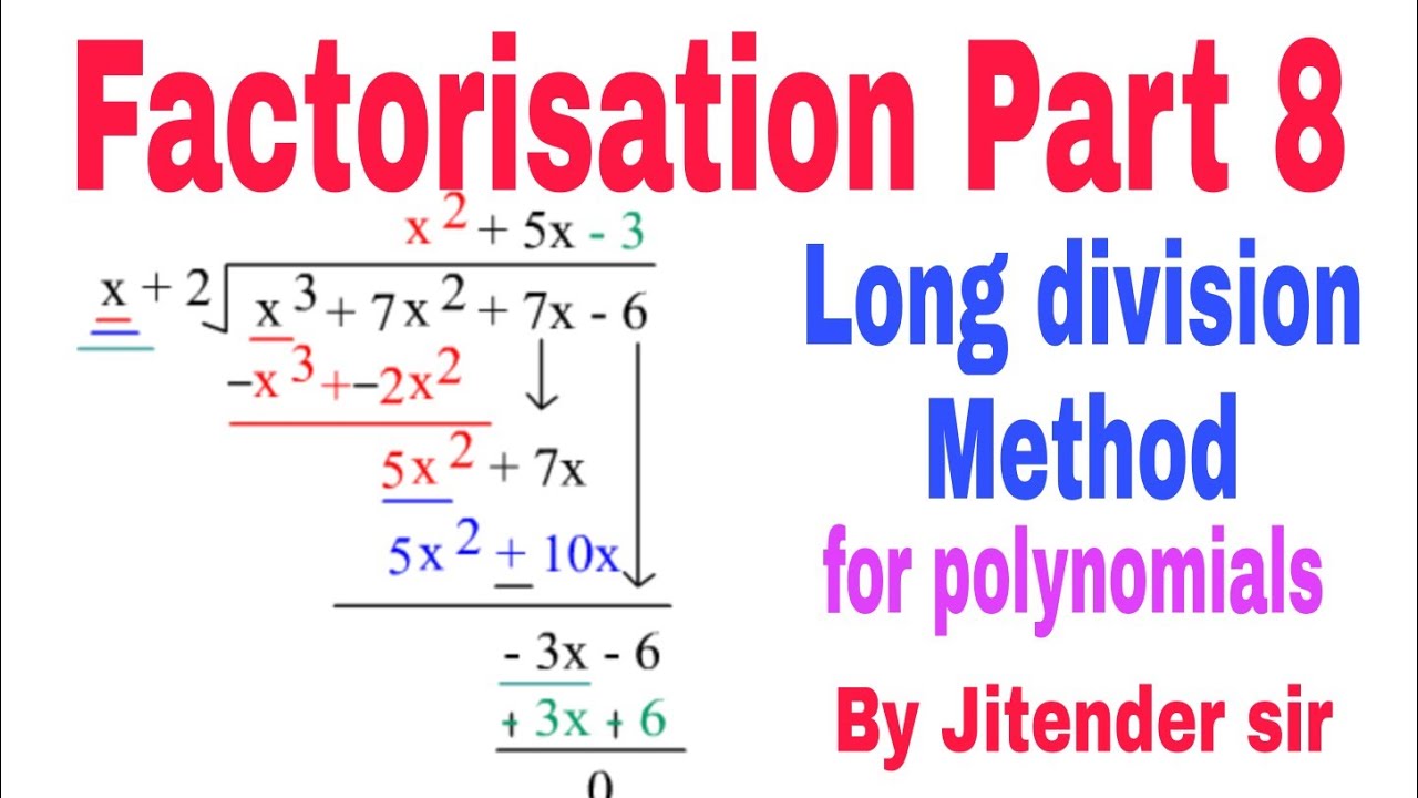 Factorisation Part 8#long division of polynomials - YouTube
