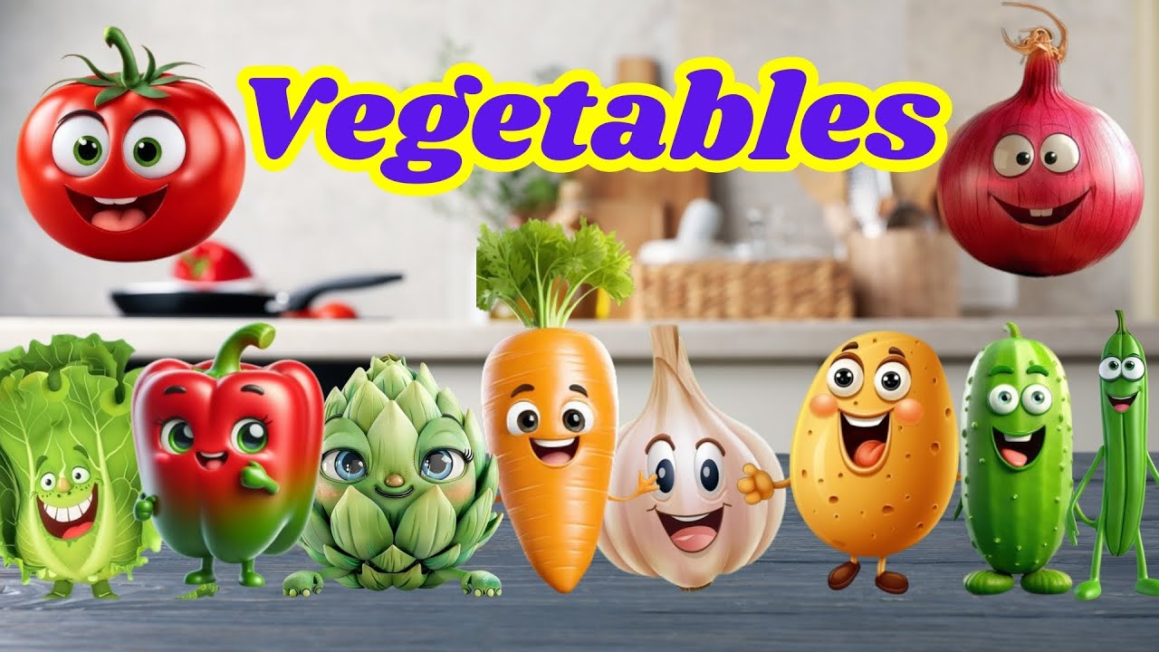 Vegetables name for kids | Learning videos for Toddlers | First words ...