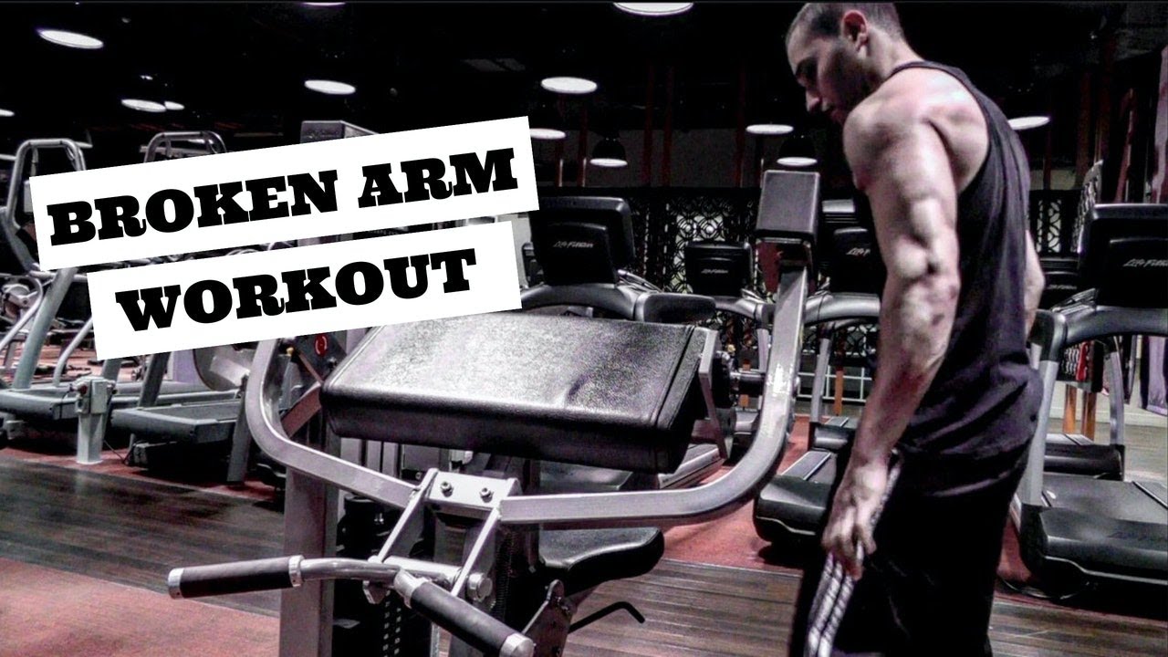 killer arms and shoulders workout with a broken arm No excuses #3 - YouTube