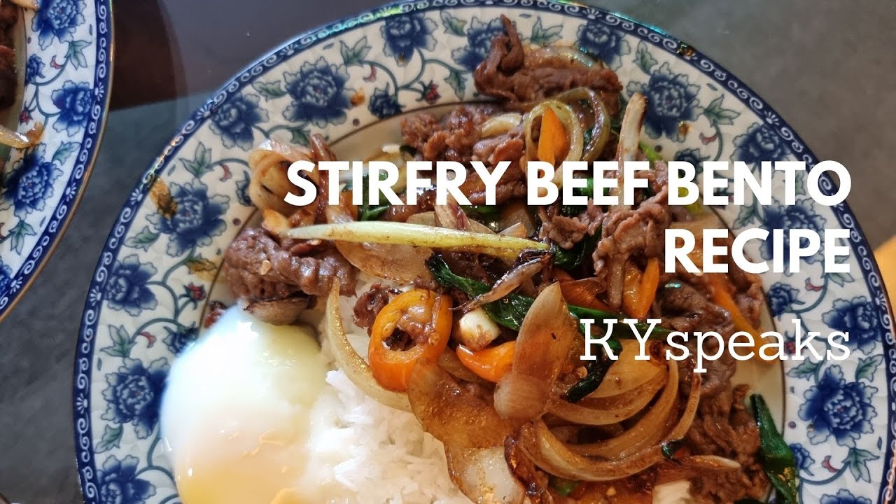 Delicious and Simple Stirfry Beef Bento Recipe - YouTube