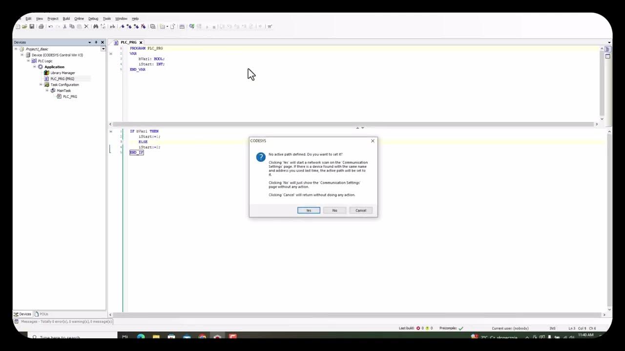 PLC Basic 1:CodeSys Creating project ST IF statement variable declaration - YouTube