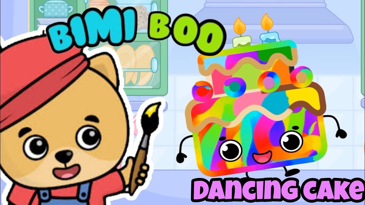 Bimi Boo : Drawing Pages | Dancing Cake 💃🏻🎂 #gaming #bimiboo #kids ...