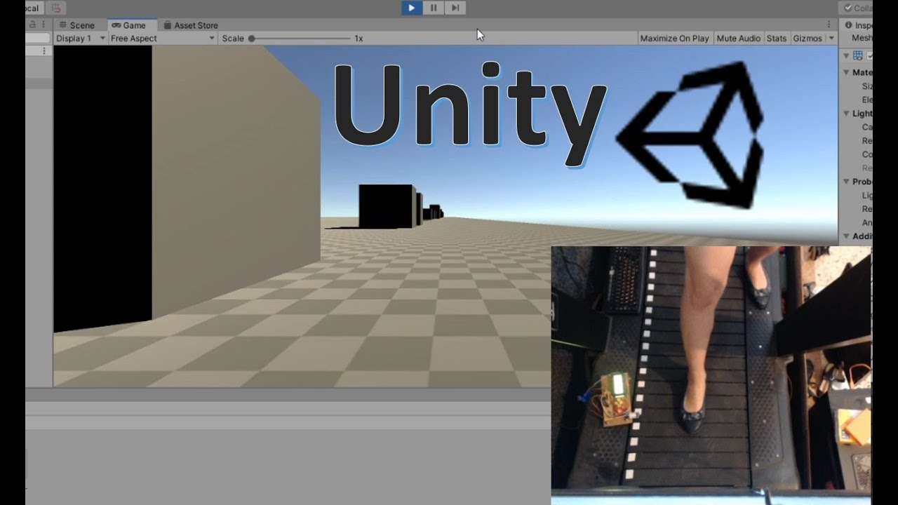 Developing a Unity treadmill-based exergame - First speed test - YouTube