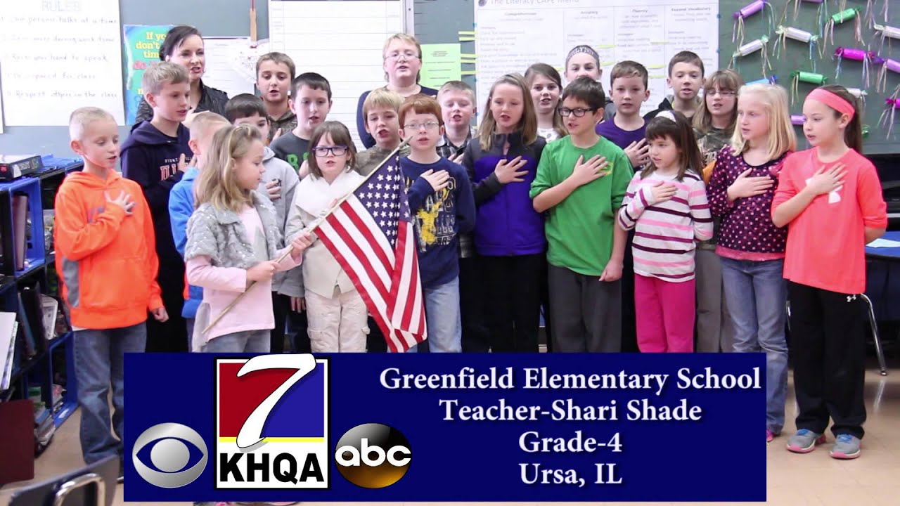 The Pledge of Allegiance Mrs. Shade's Class Greenfield Elementary - YouTube