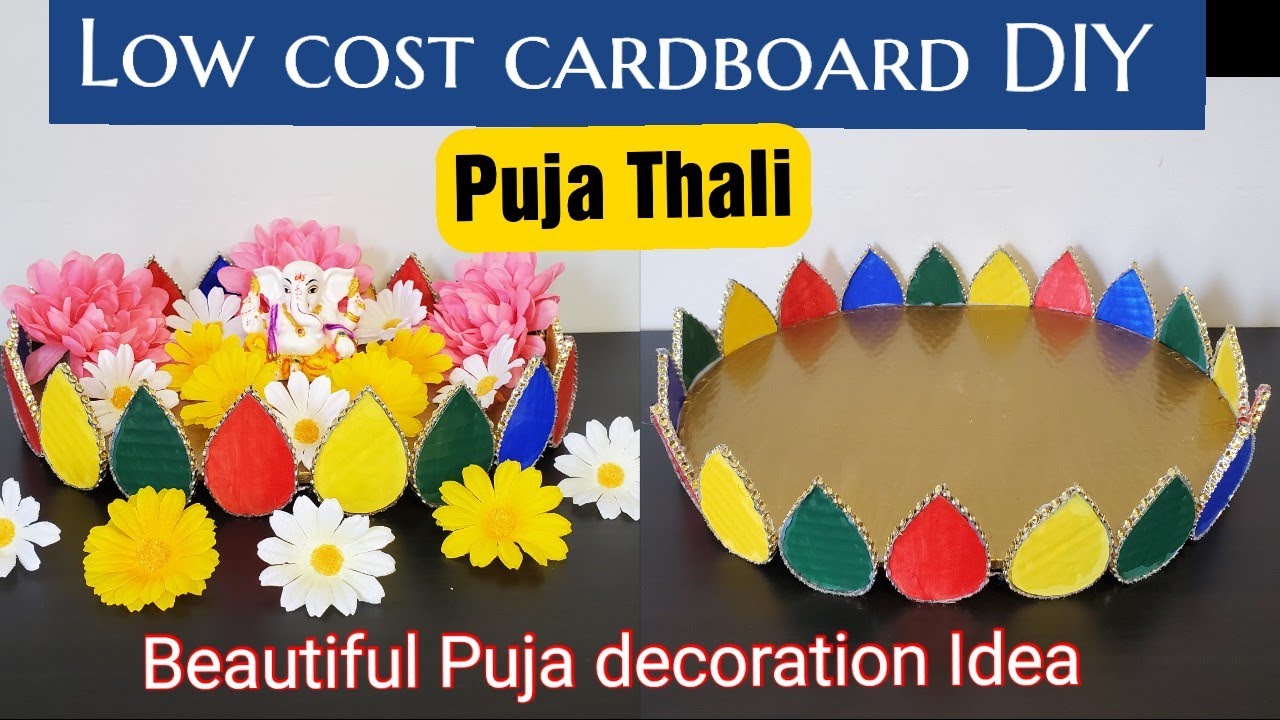 Cardboard DIY| DIY Puja Thali | Puja Thali cardboard DIY decoration ...