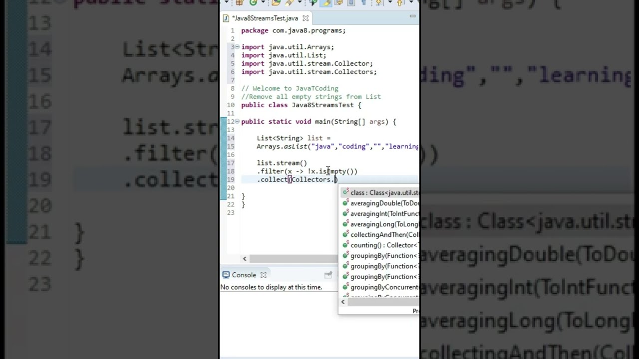 Remove Empty String From List In Java8 shorts javatcoding ytshort Remove Empty String From List In Java8 shorts javatcoding ytshort