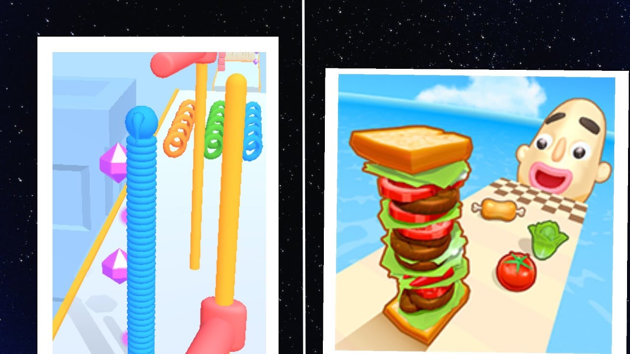 Long Neck run 🆚Hamburger Stack Runner 🥪🌶️🏃Max Level Walkthrough ...