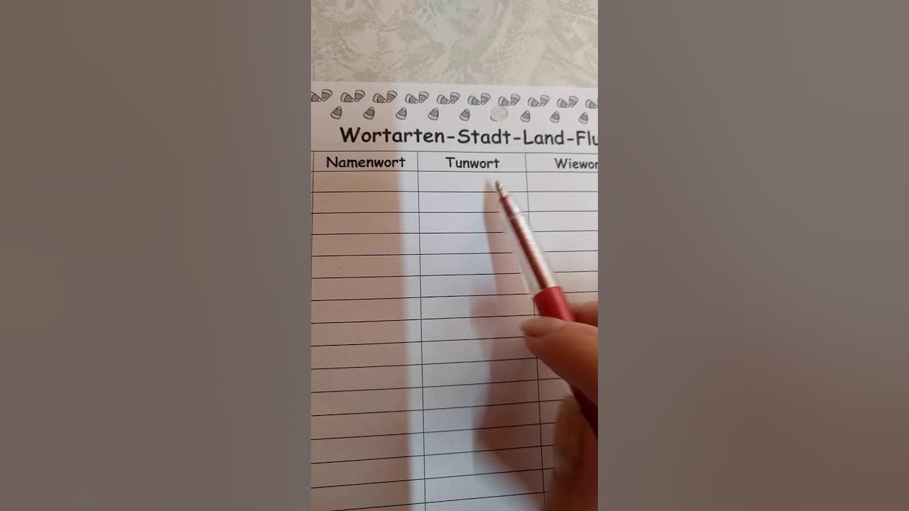 Das Spiel Stadt, Land, Fluss mit Wortarten erklärt - YouTube