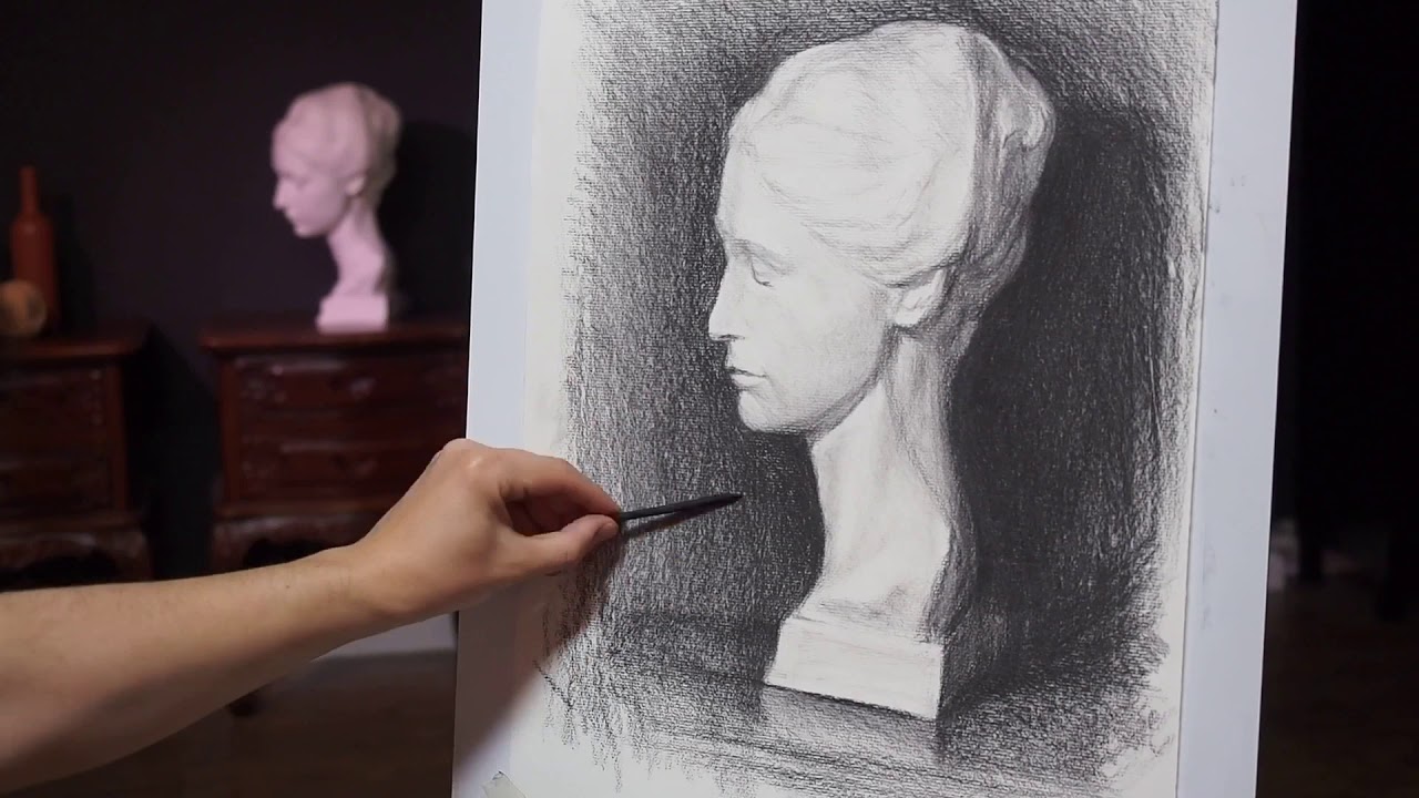 A woman’s head bust drawing in 3 minutes - YouTube