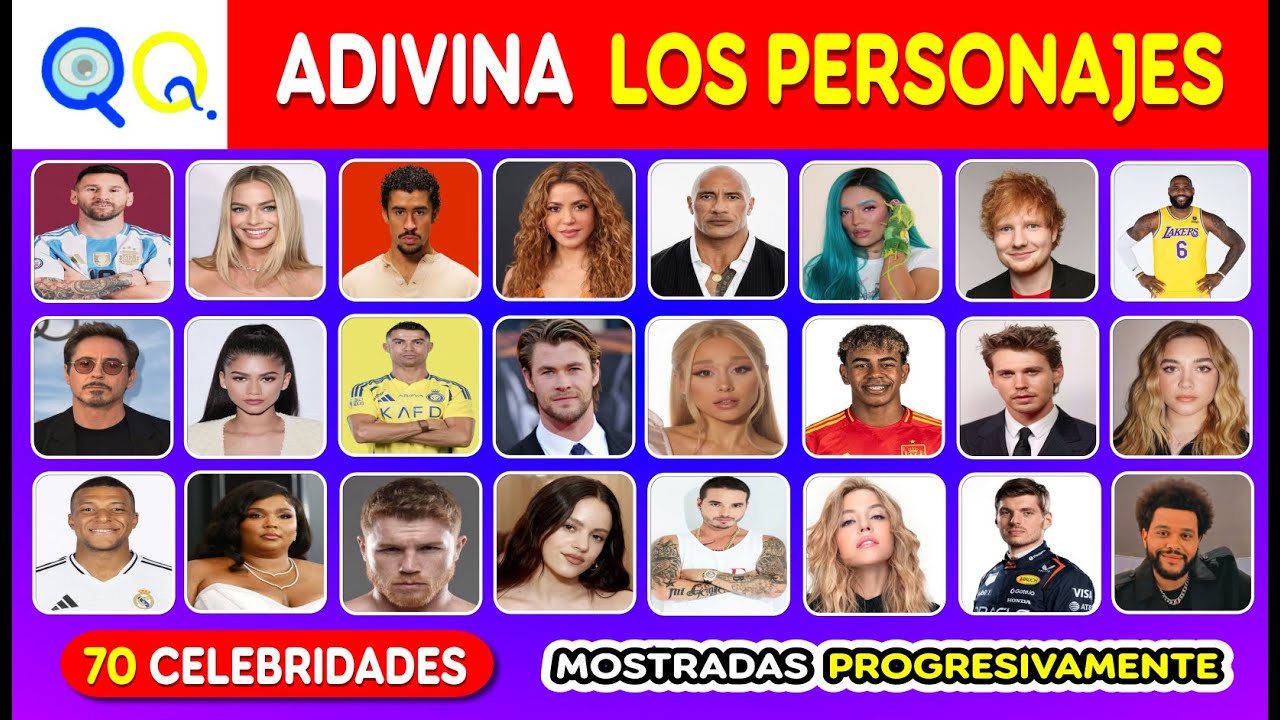 ¿Puedes Nombrar a los 70 Famosos? 😱 (Imagen Progresiva) - YouTube
