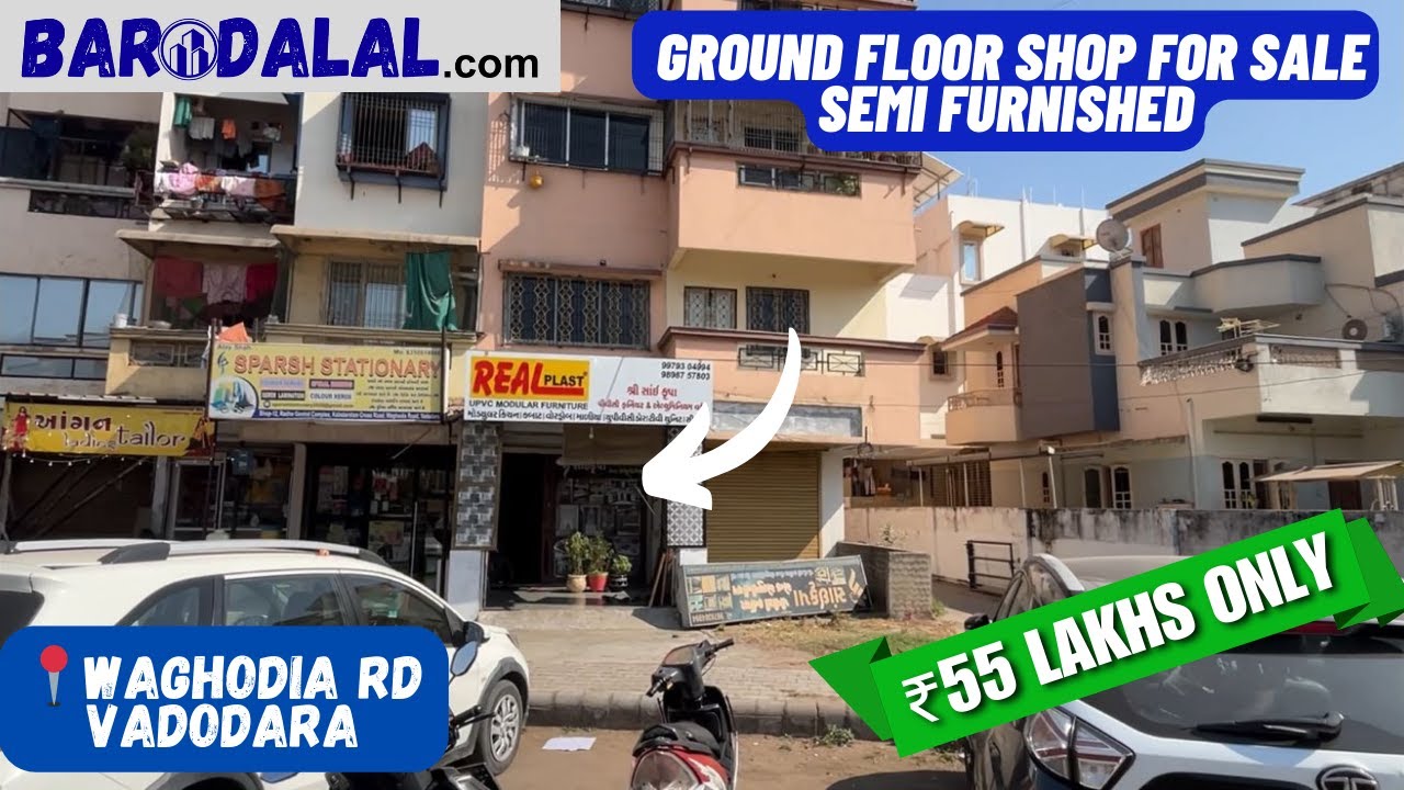 Ground floor semi furnished shop for sale in vadodara, waghodia road ...