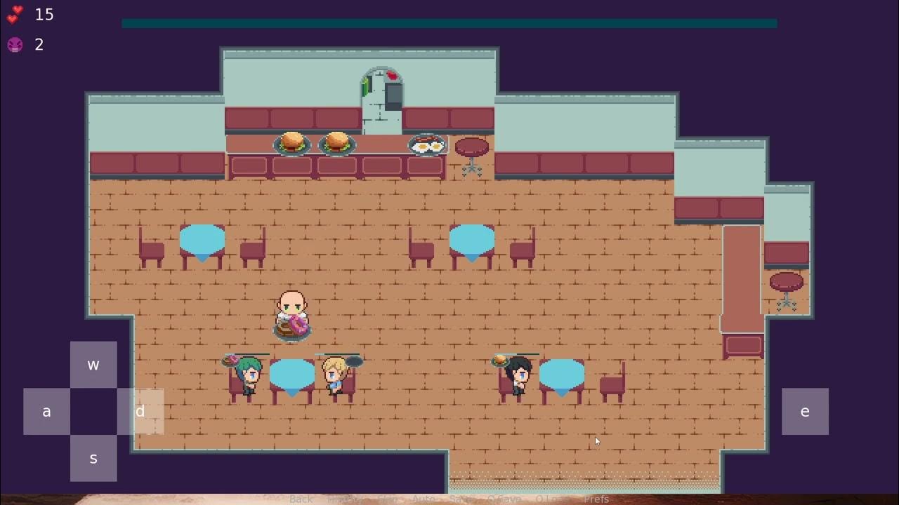 Topdown waiter minigame for renpy - YouTube
