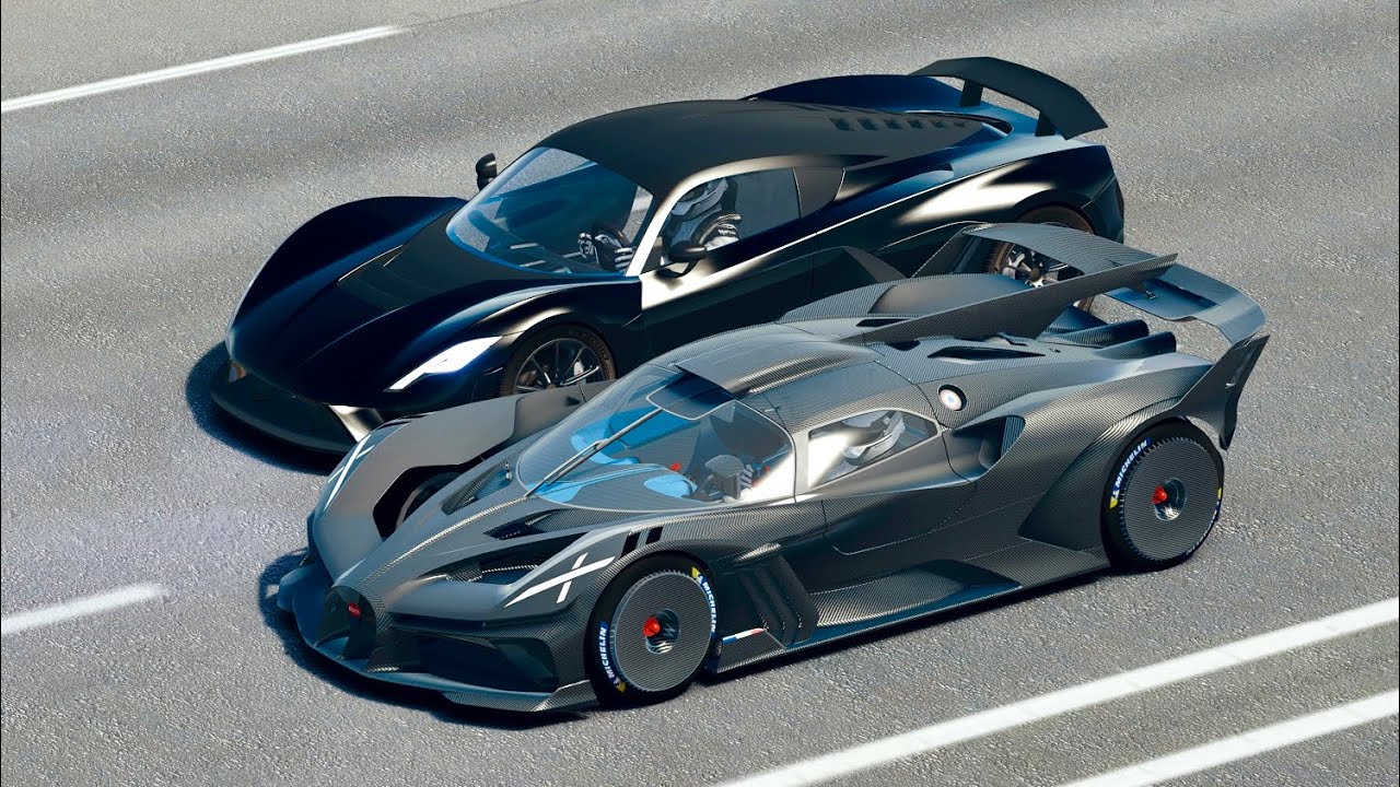 Bugatti Bolide vs Hennessey Venom F50 at Drag Race 24 KM - YouTube