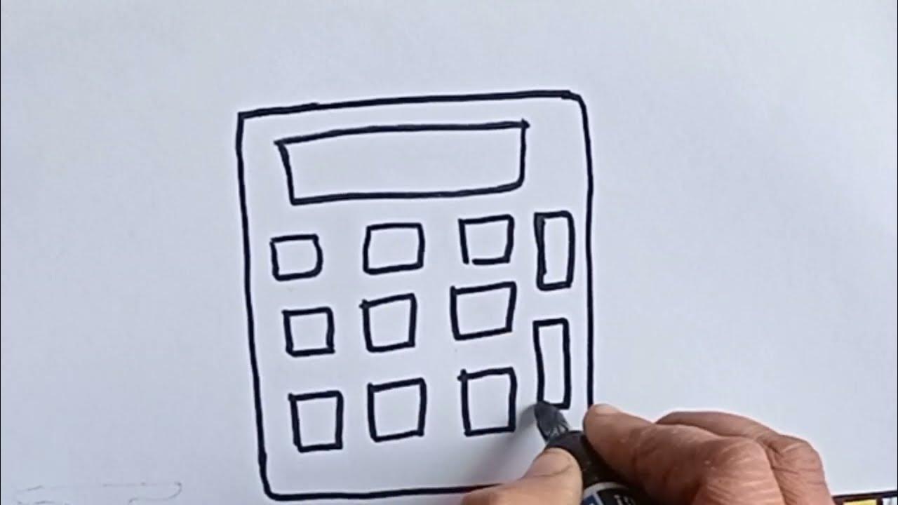 How to draw calculator Drawing | calculator Drawing kaisa banaya | for ...