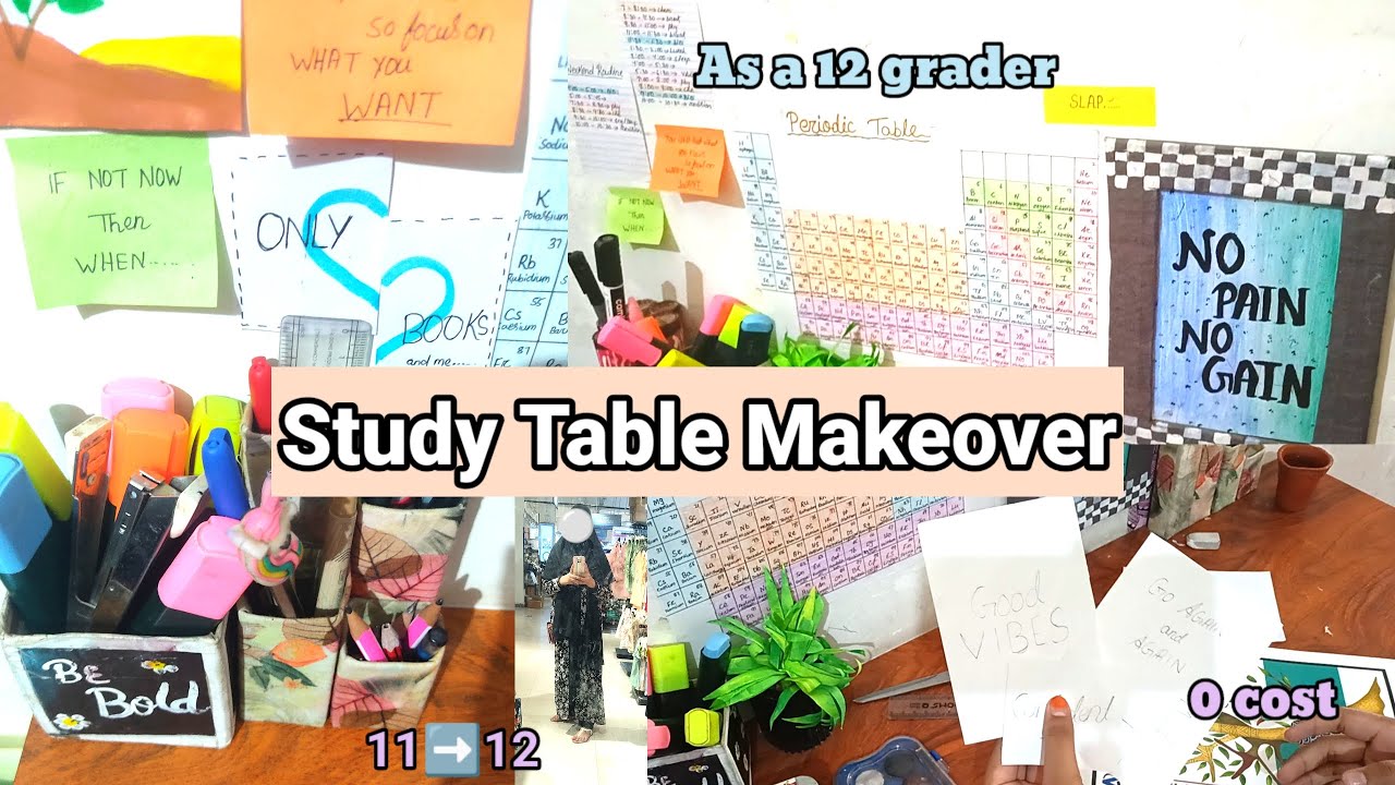 Study Table makeover with me👀 | Moving to class 12 - YouTube