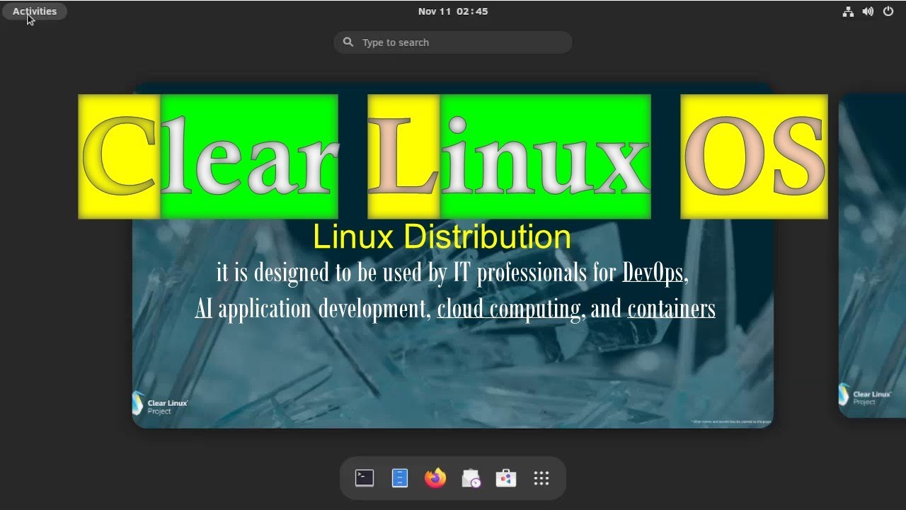 Clear Linux OS Linux distribution - YouTube
