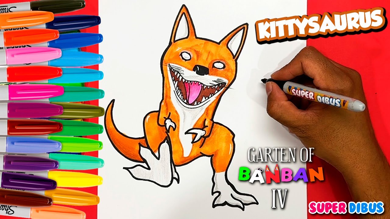 COMO DIBUJAR AL MONSTRUO KITTYSAURUS (Gatosaurio) DE GARTEN OF BANBAN 4 ...