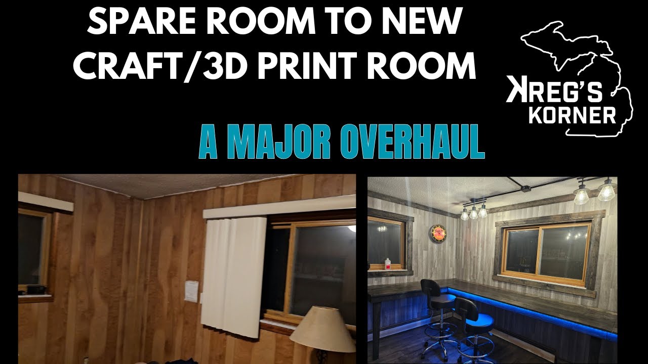 OVERHAULING A SPARE BEDROOM FOR A CRAFT/3D ROOM. - YouTube