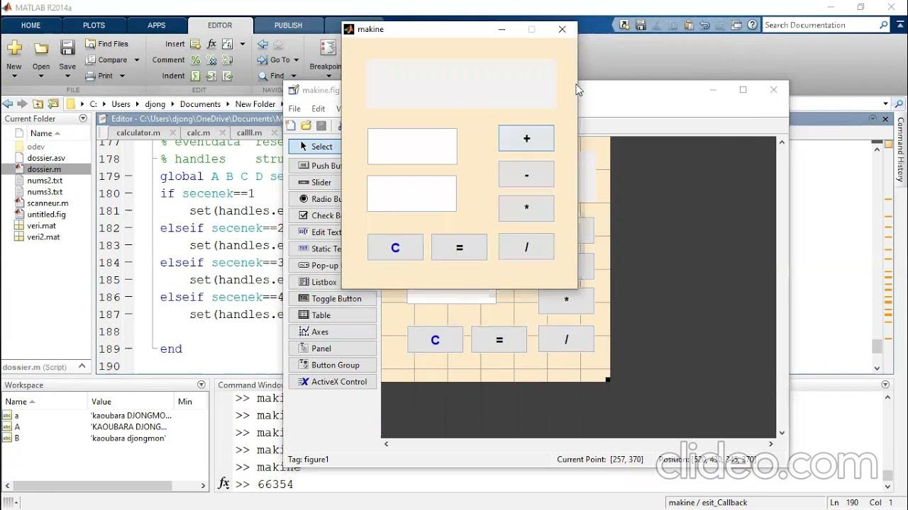 matlab da hesap makinesi oluşturma - YouTube