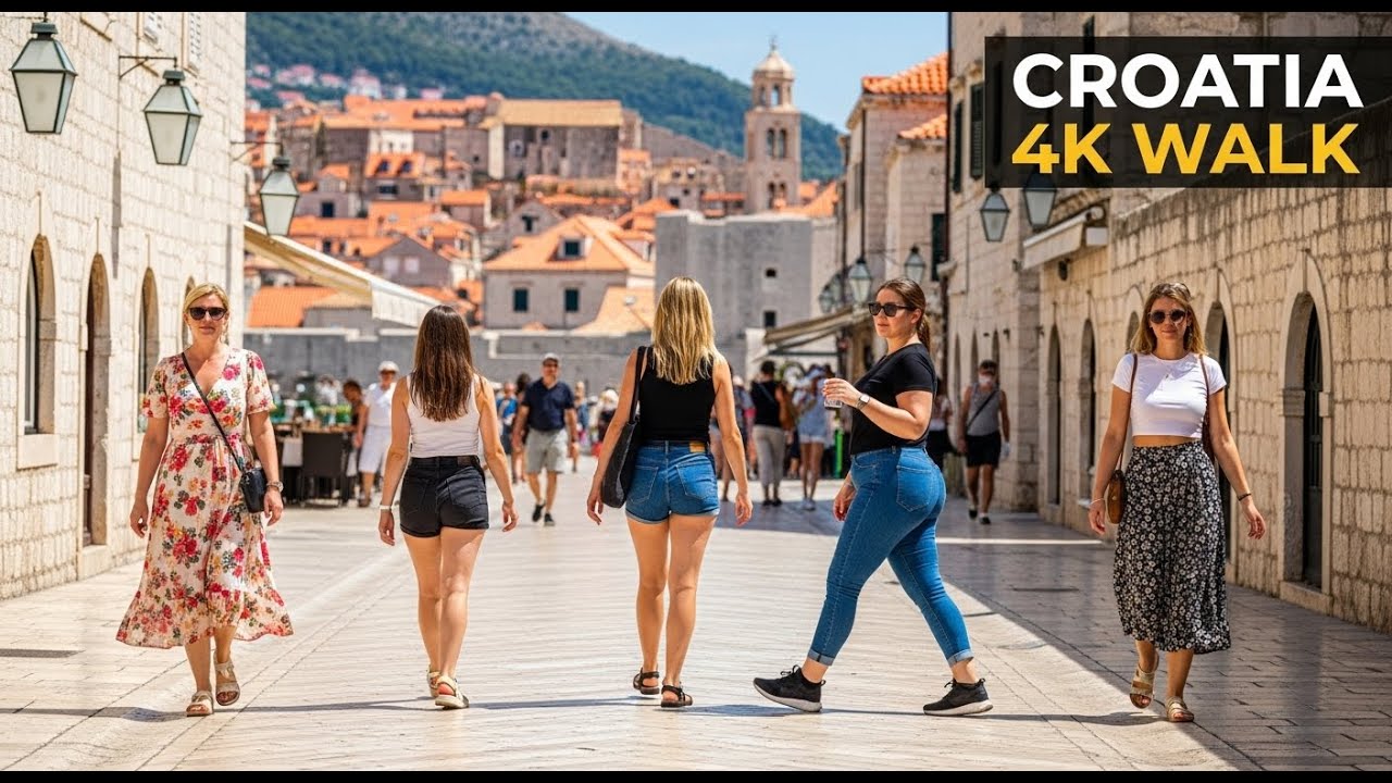 Walking Tour of Croatia 🇭🇷 | 4K Ultra HD | Old Town Streets, Coastline ...