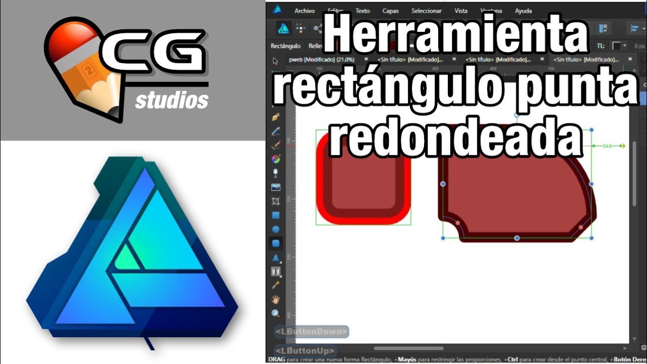 Herramienta Rectángulo de puntas redondeadas en Affinity Designer ...