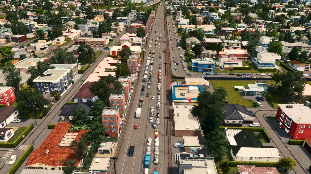 Heavy Traffic Flow On An Arterial Road! | Cities: Skylines - YouTube