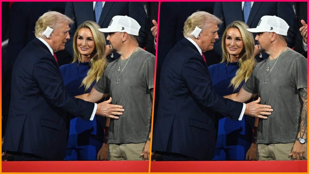 Country singer Jason Aldean smiles alongside Trump at the RNC after ...