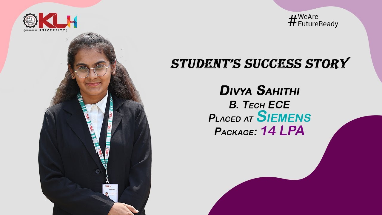 Student Testimonial - Divya Sahithi | B. Tech ECE | KLU Hyderabad - YouTube