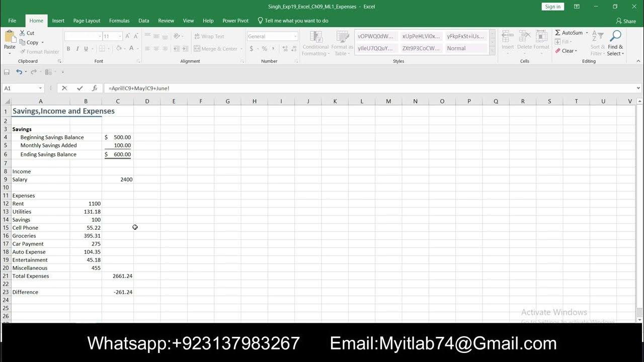 Exp19_Excel_Ch09_ML1_Expenses | Excel Chapter 9 Mid-Level 1 - Expenses Excel Chapter 9 Expenses ...