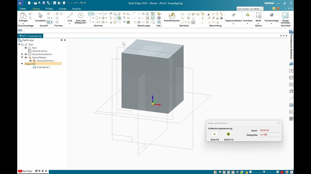 Solid Edge 2023 - Ausschnitte - YouTube