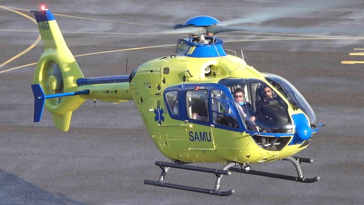 Medical Eurocopter EC135 T2+ (Airbus helicopters H135) landing ...