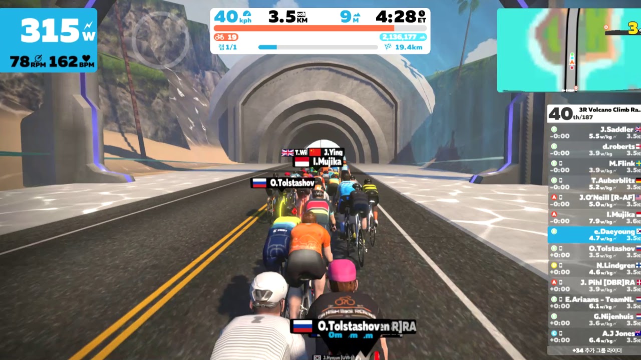 2020 ZWIFT 3R Volcano Climb Race - 1 Lap (B) - YouTube