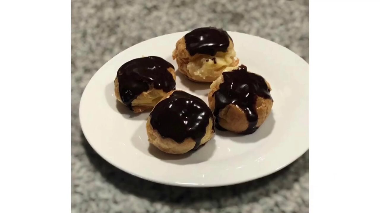 Vanilla custard profiterole - YouTube